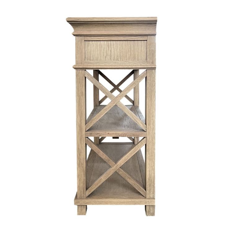 Mid Century Wood Weathered Light Oak Console Table - Hoolnn